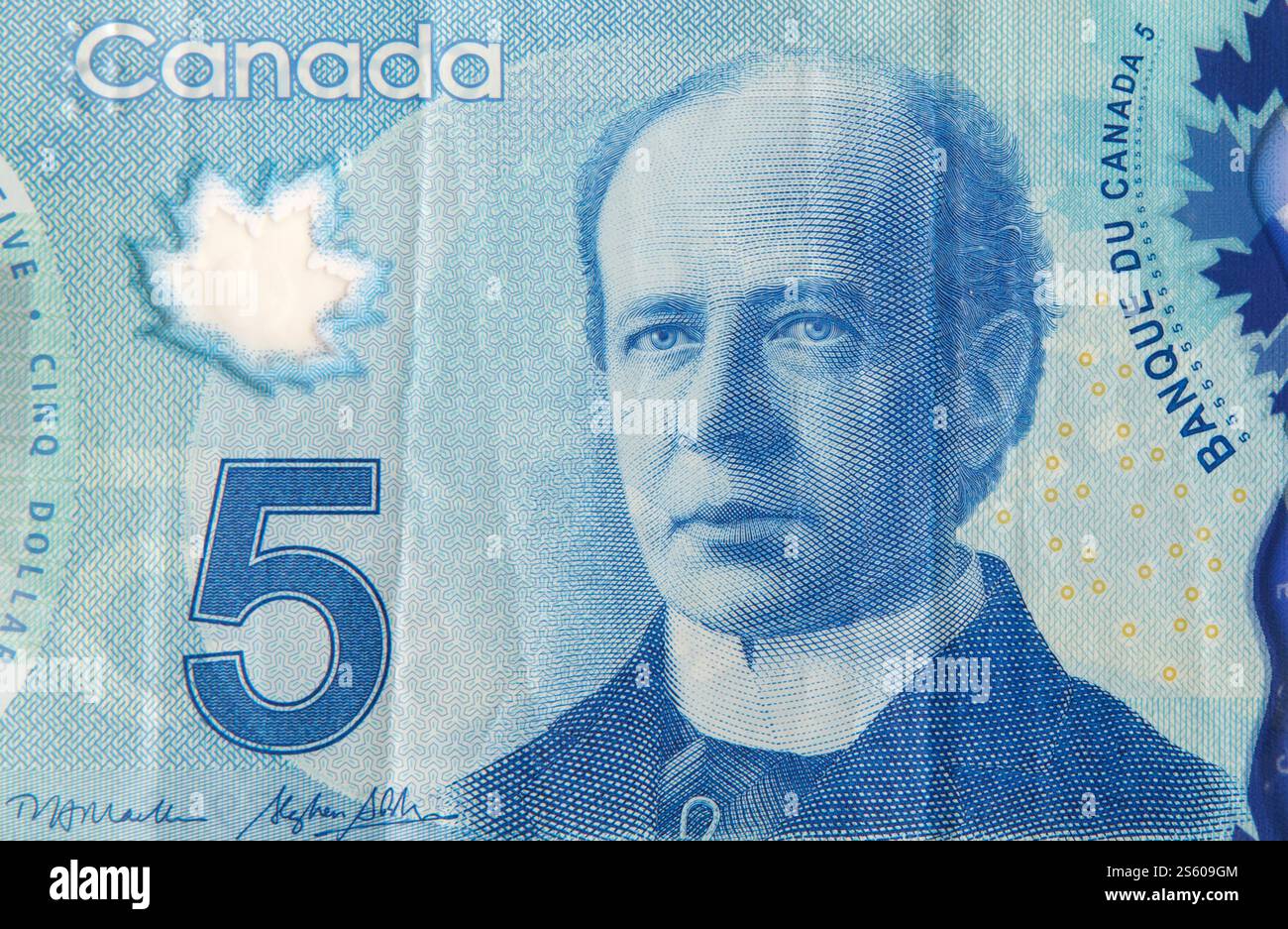 Sir Wilfrid Laurier Portrait from Canada 5 Dollars 2013 Polymer ...