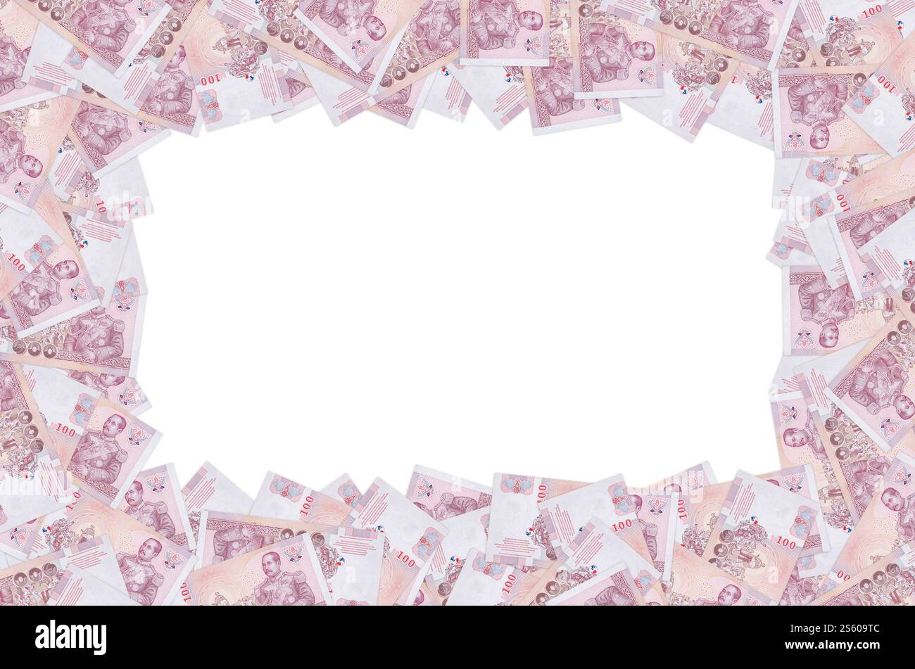 Pattern of 100 Baht Thailand currency bill 2004 with portrait of ...
