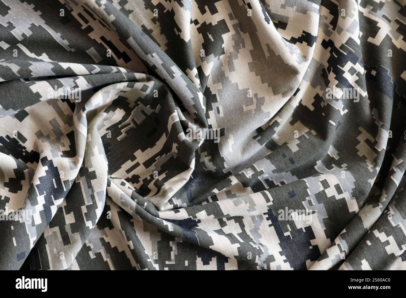Fabric with texture of Ukrainian military pixeled camouflage. Cloth ...