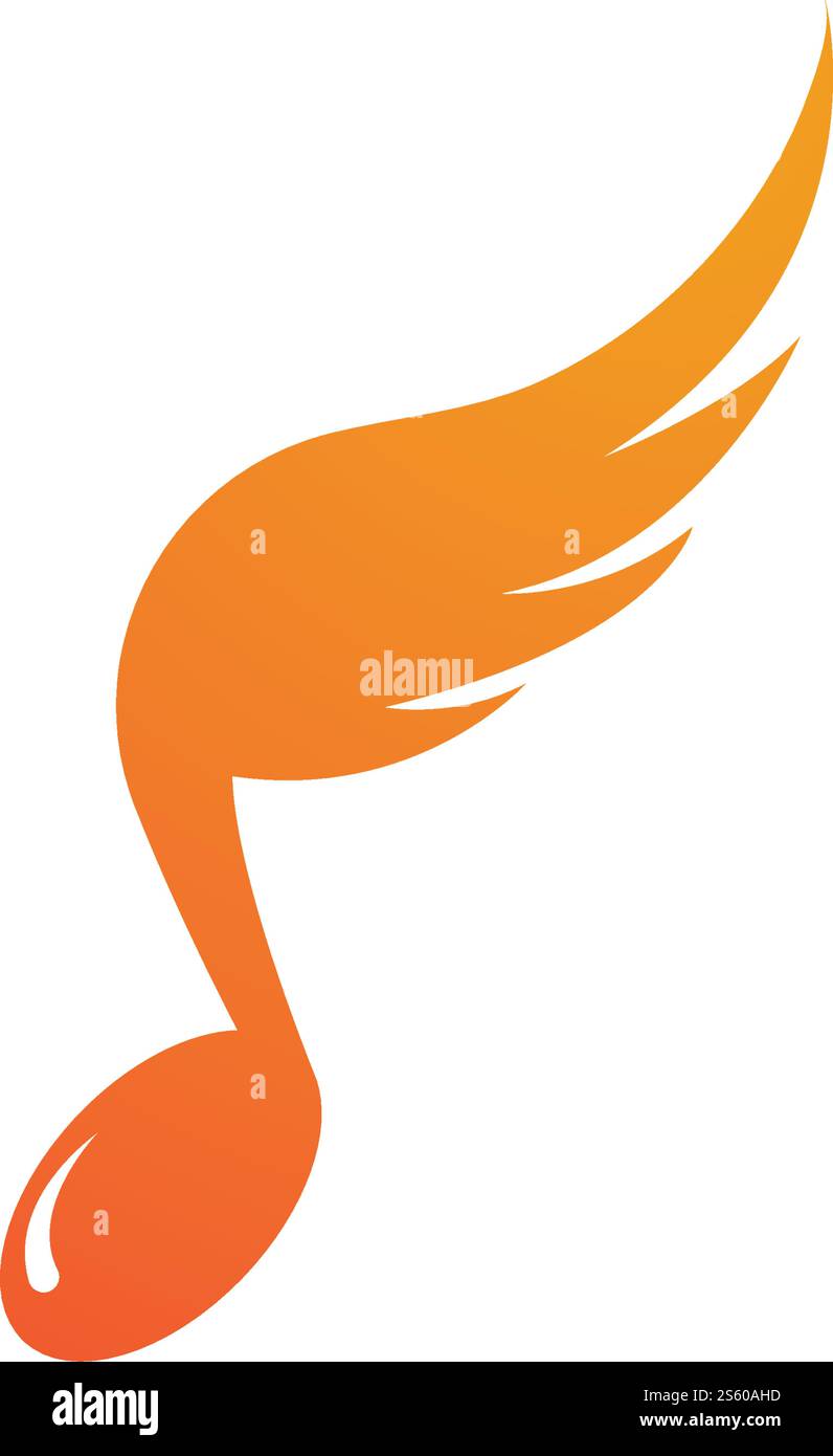 Music note wing logo vector design Stock Vector Image & Art - Alamy