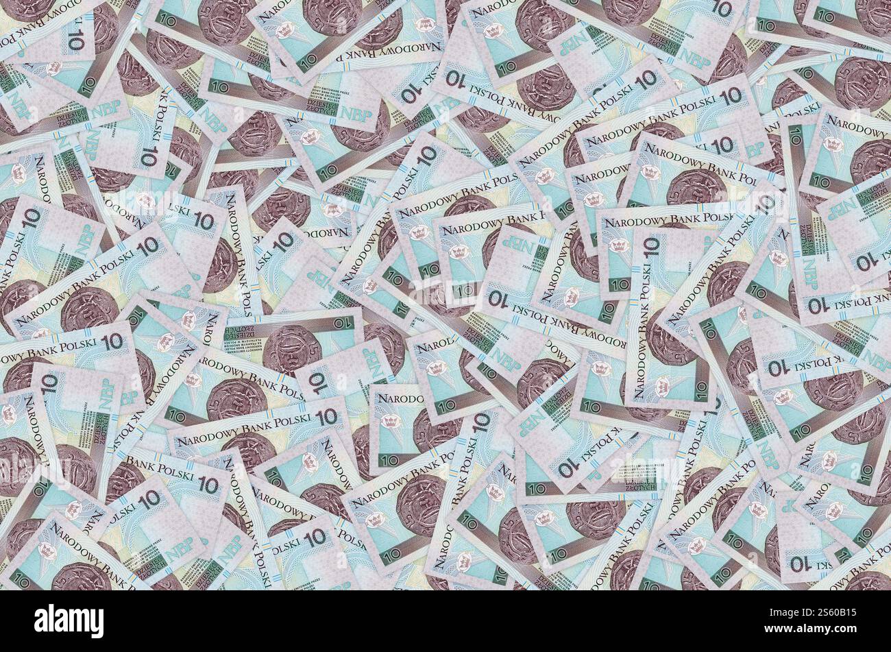 Colored 10 zloty bill of Poland currency bank note. Money bill close up ...