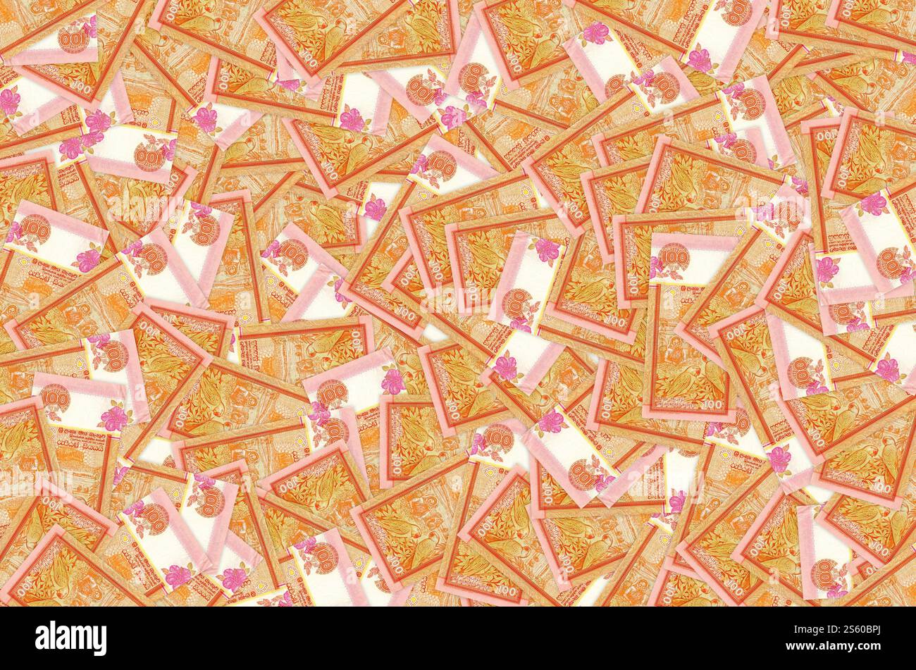 Pattern of 100 Sri Lanka rupees banknote is national currency of Sri ...