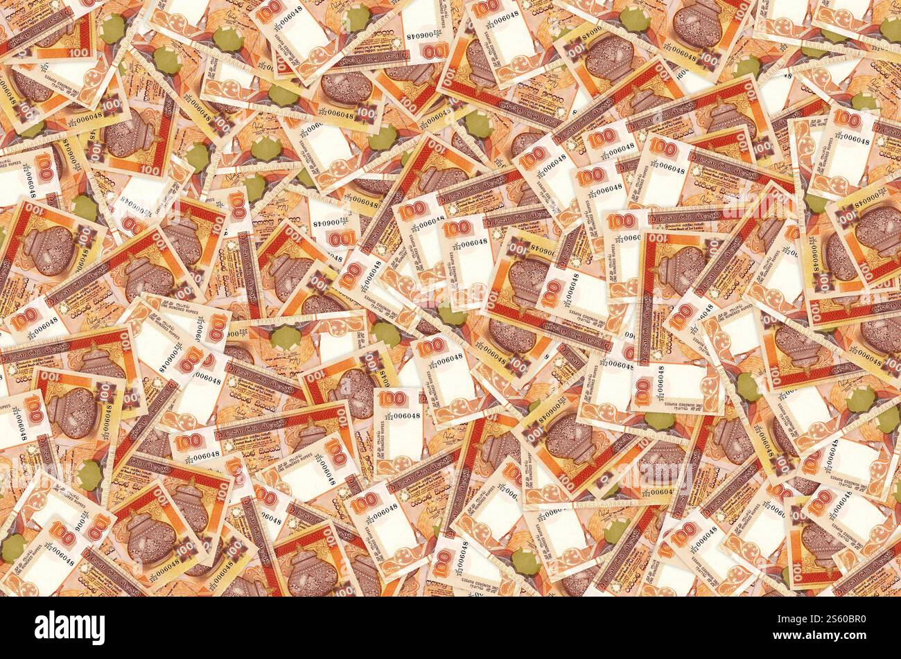 Pattern of 100 Sri Lanka rupees banknote is national currency of Sri ...