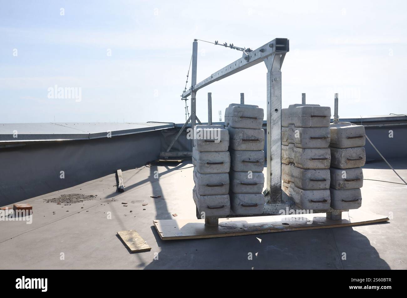 Counter weight or weight balance concrete blocks or bricks as part of ...