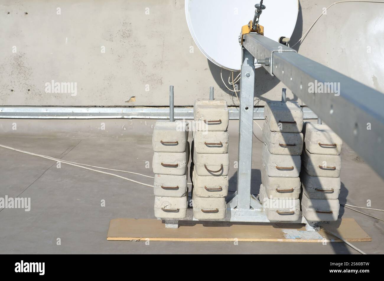 Counter weight or weight balance concrete blocks or bricks as part of ...