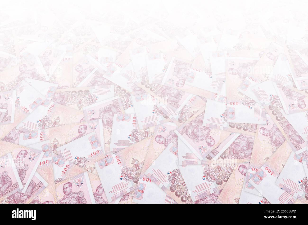 Pattern of 100 Baht Thailand currency bill 2004 with portrait of ...