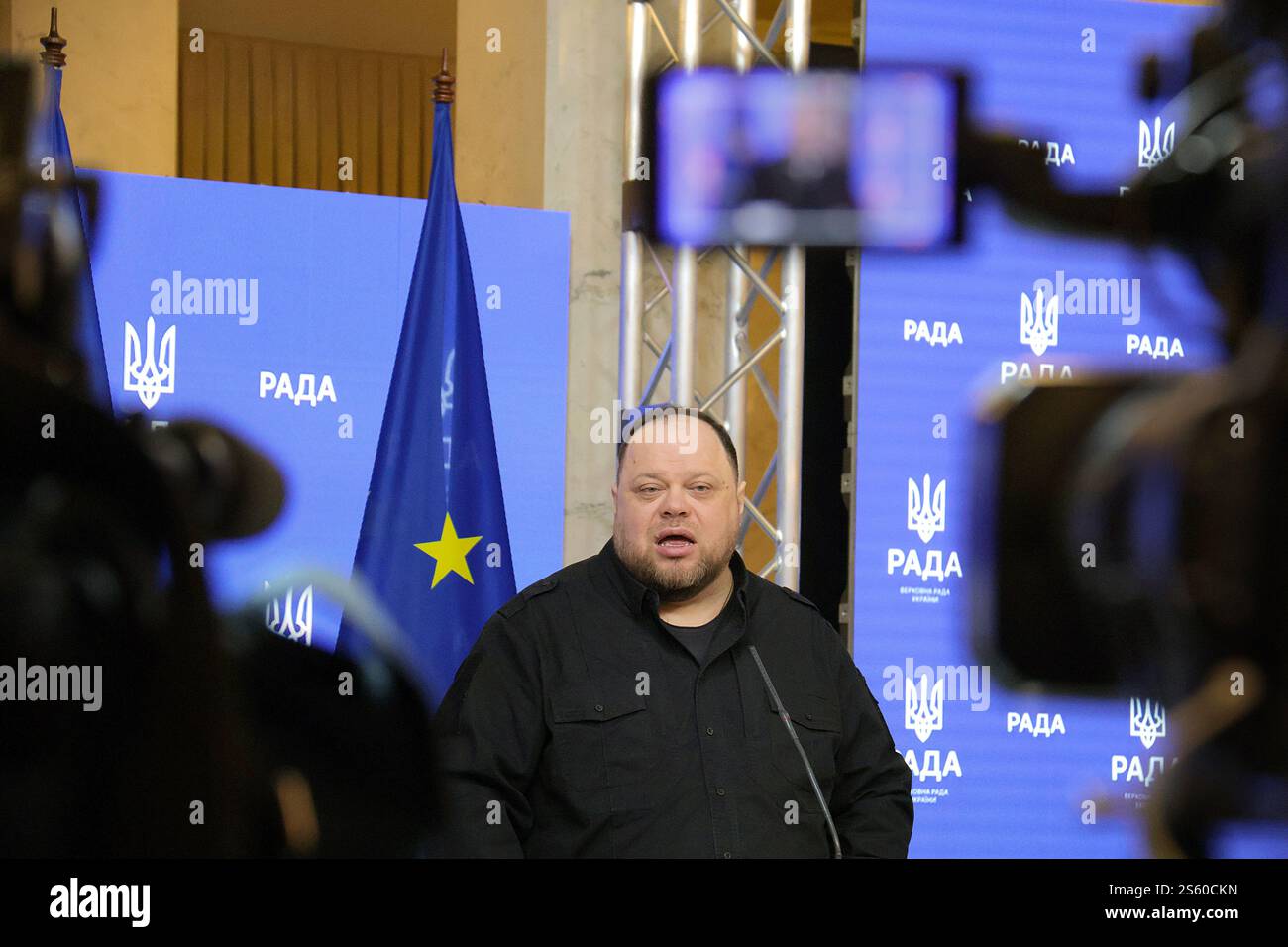 KYIV, UKRAINE - JANUARY 14, 2025 - Chairman of the Verkhovna Rada of ...