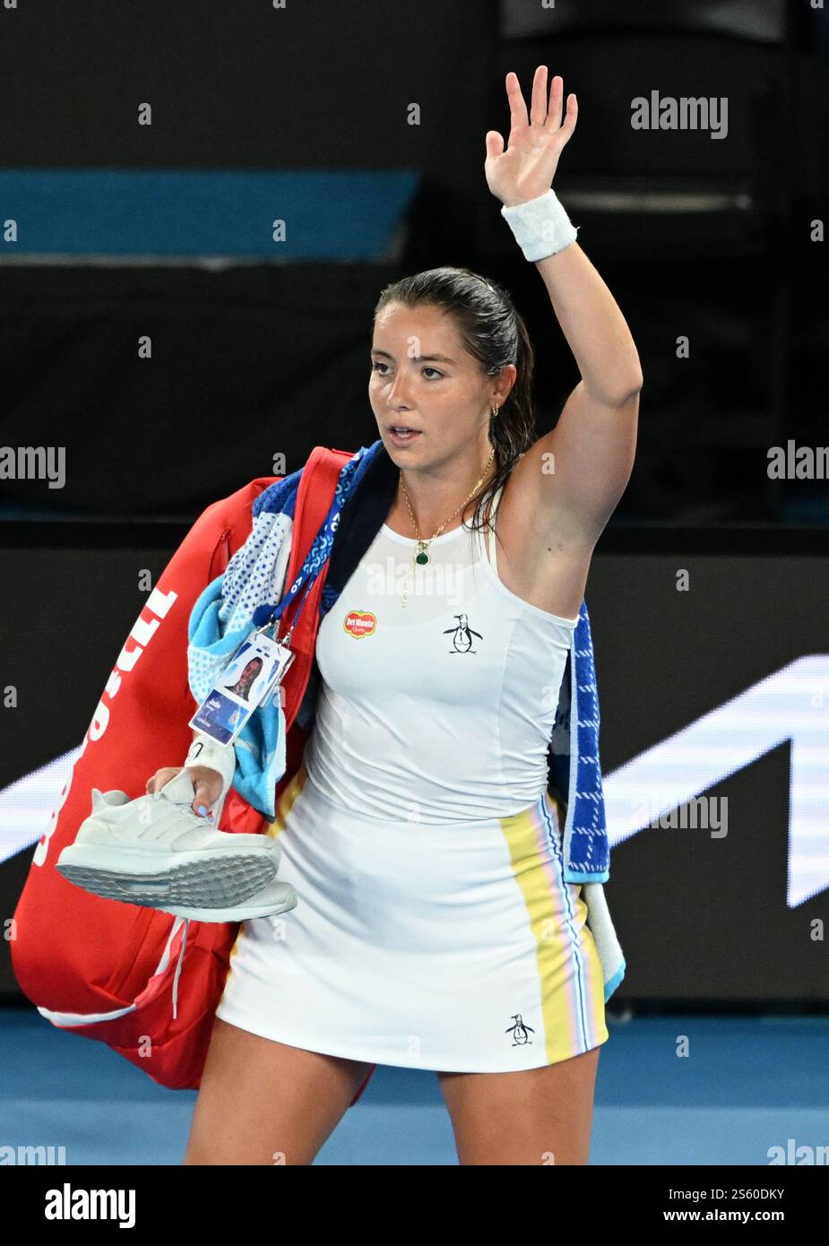 Jodie Burrage of Great Britain departs following her round 2 loss Coco ...