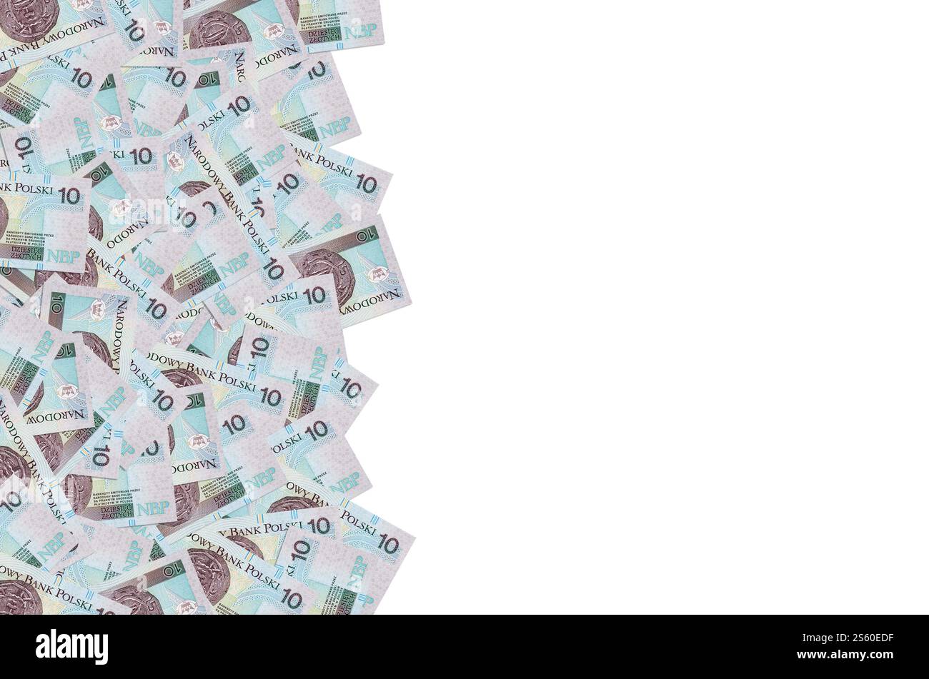 Colored 10 zloty bill of Poland currency bank note. Money bill close up ...