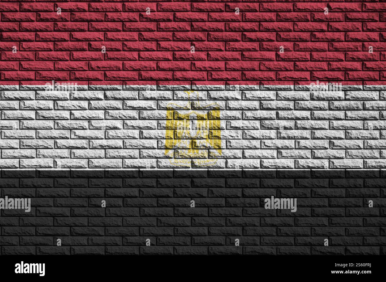 Egypt flag is painted onto an old brick wall Stock Photo - Alamy
