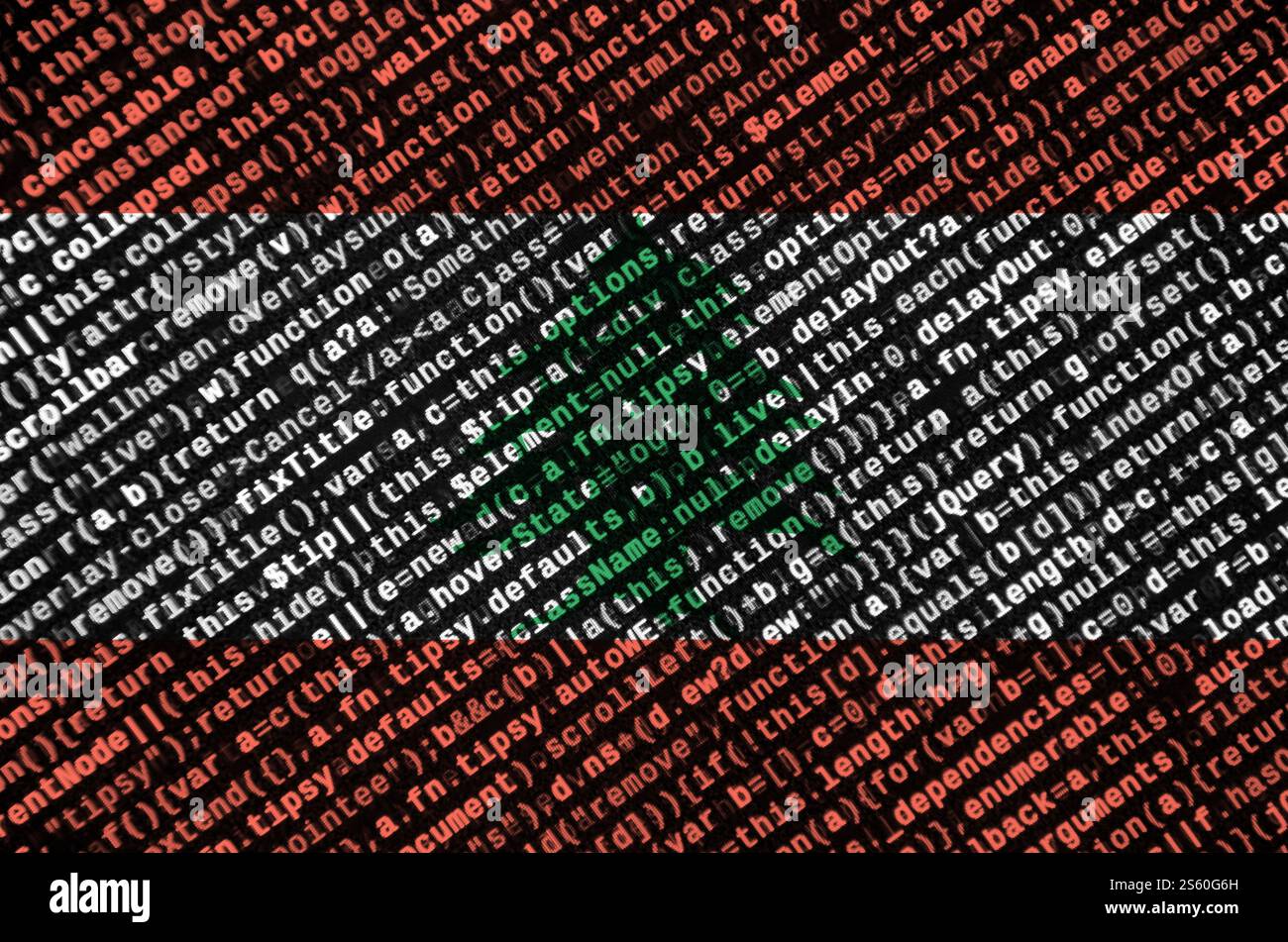 Lebanon flag is depicted on the screen with the program code. The ...