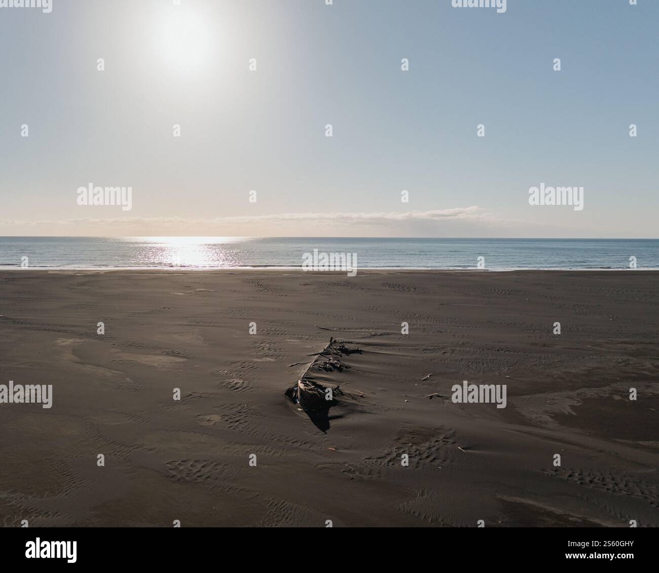 The Marconi shipwreck resting on the black sands of Stúfur beach in ...