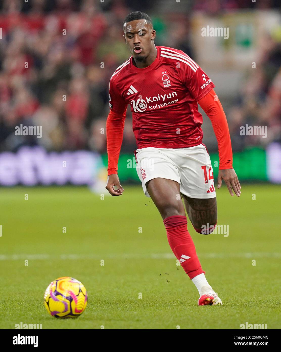 Nottingham, UK. 14th Jan, 2025. Callum Hudson-Odoi of Nottingham Forest ...