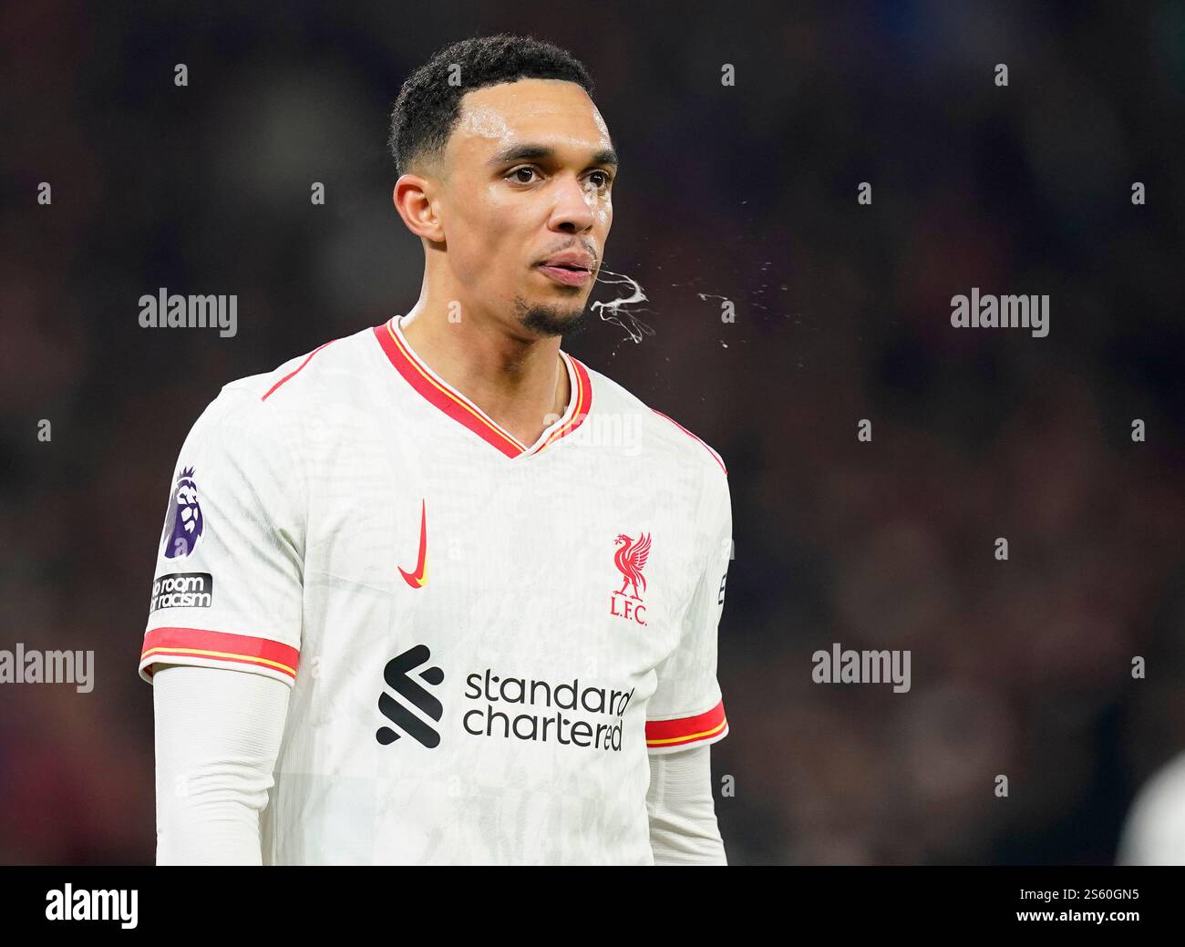 Nottingham, UK. 14th Jan, 2025. Trent Alexander-Arnold of Liverpool ...