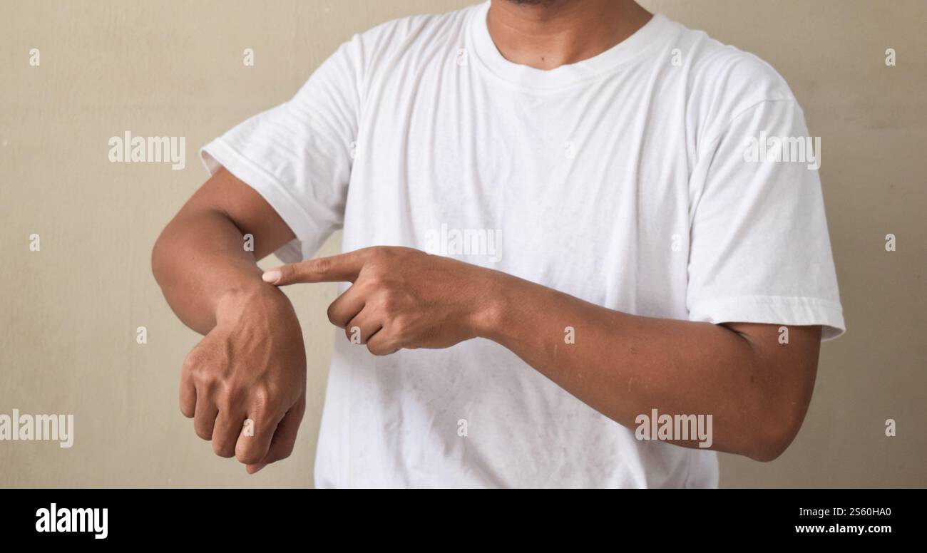 Young man making TIME gesture using American sign language Stock Photo ...