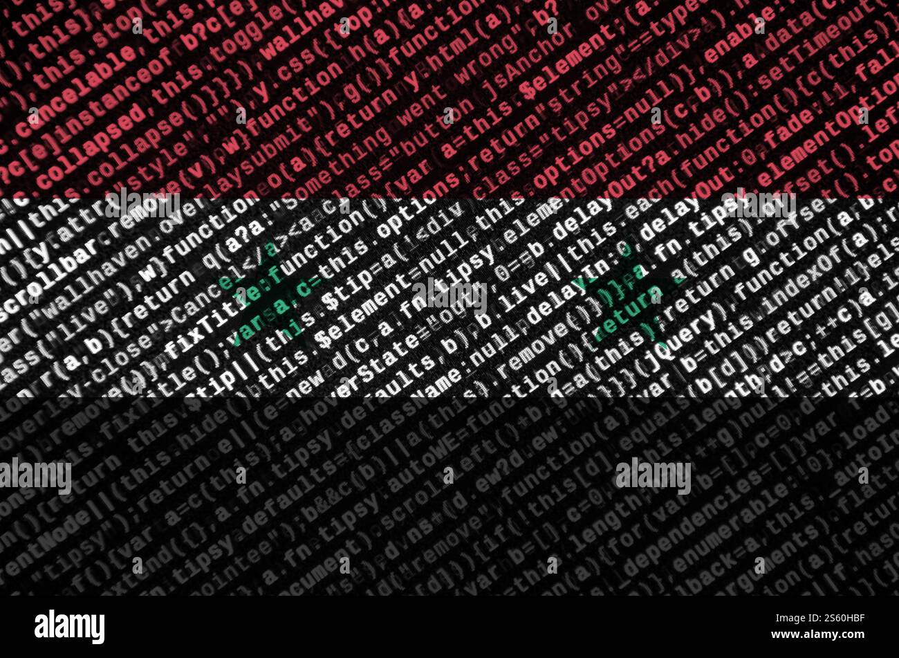 Syria flag is depicted on the screen with the program code. The concept ...