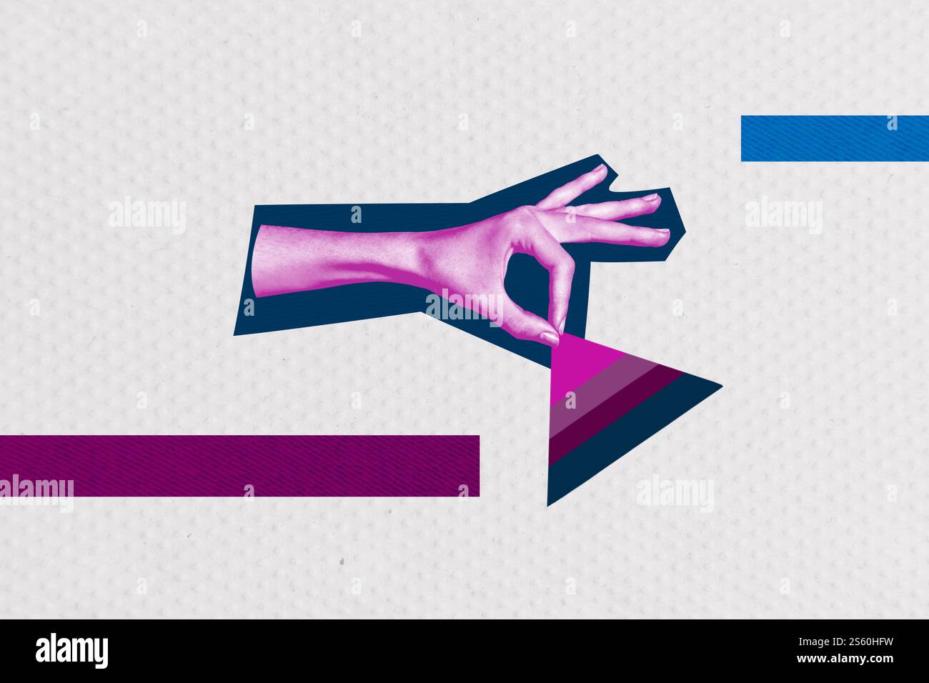 Trend composite sketch template 3D photo collage of hand hold pyramid ...