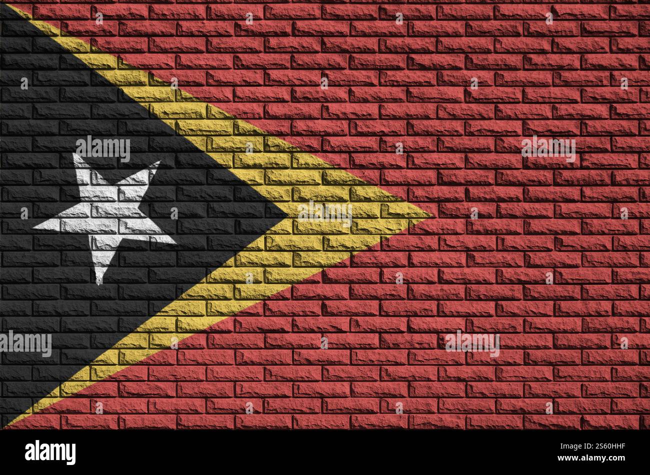 Timor Leste flag is painted onto an old brick wall Stock Photo - Alamy