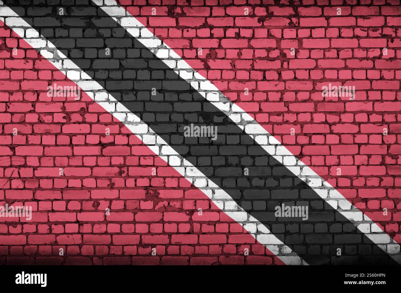 Trinidad and Tobago flag is painted onto an old brick wall Stock Photo ...