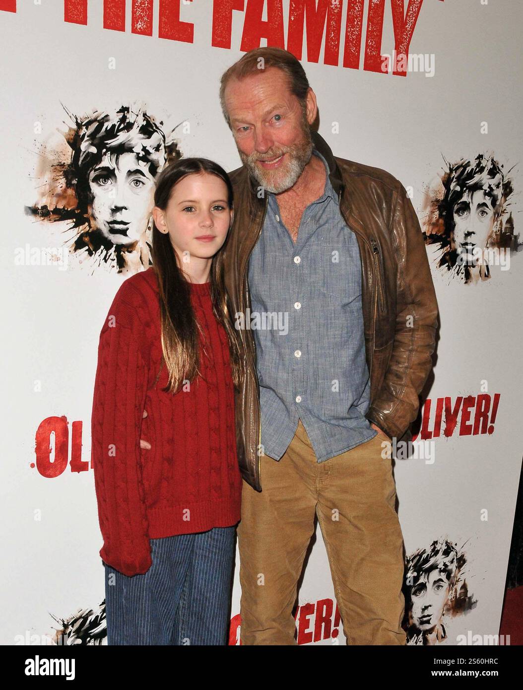 Iain Glen and his daughter at the "Oliver!" musical press night ...