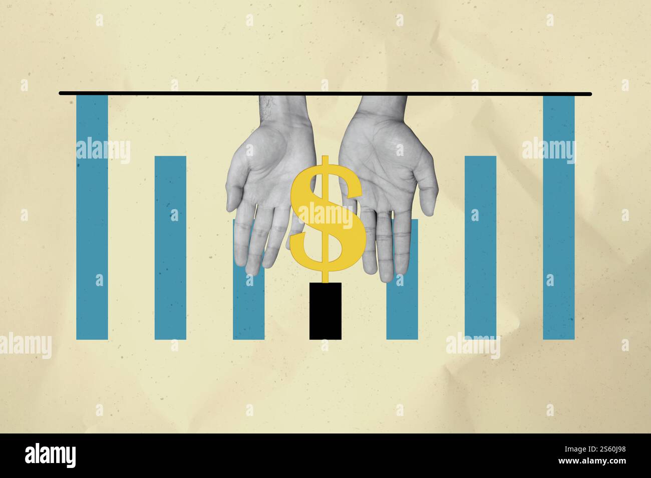 Creative photo poster trend art collage image of hands show dollar ...