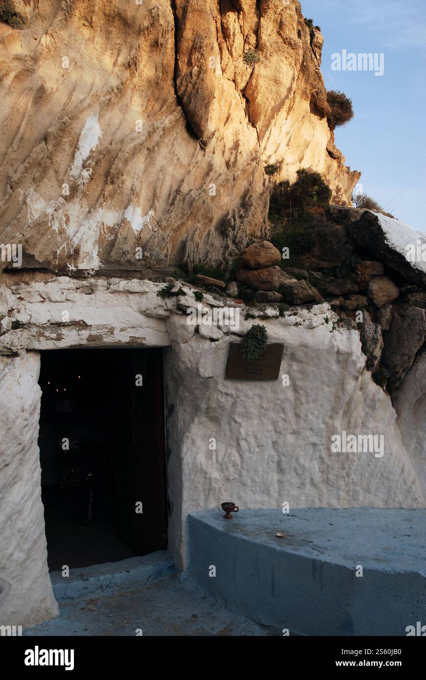 Greece Rhodes island Haraki village and pheraklos ancient castle and St ...