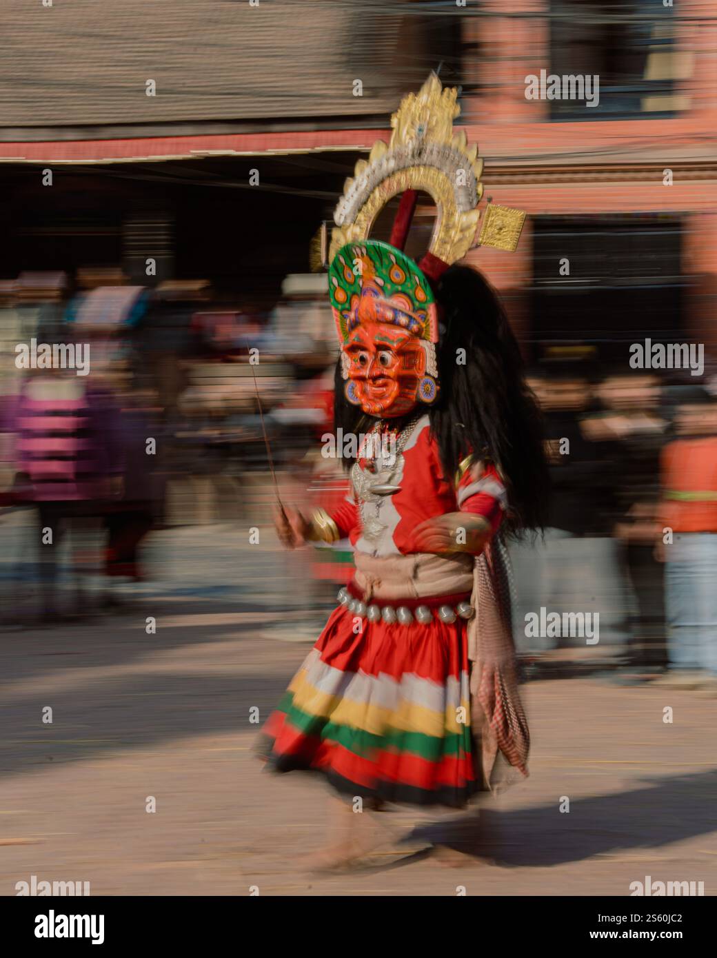 Bhaktapur, Bagmati, Nepal. 15th Jan, 2025. A Hindu dancers performs a ...