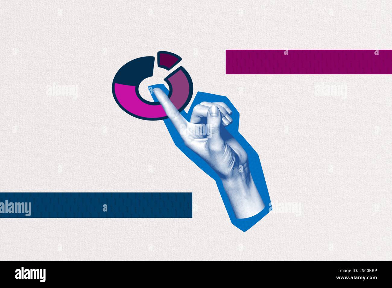 Template collage design trend 3D sketch of hand silhouette showing ...