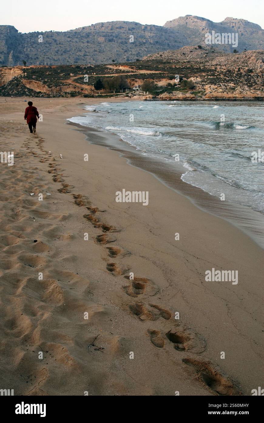 Greece Rhodes island Haraki village and pheraklos ancient castle and St ...