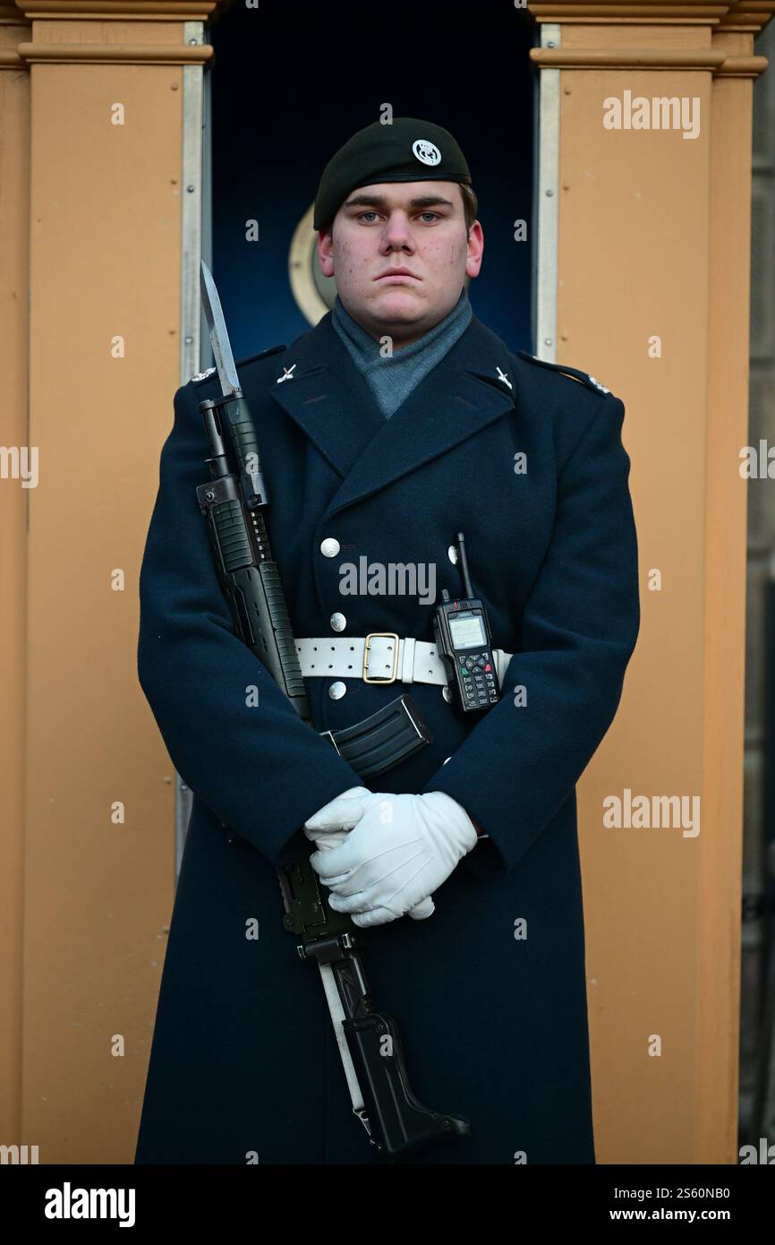 Stockholm, Uppland, Sweden. December 31 2024. Royal Guard Stock Photo ...