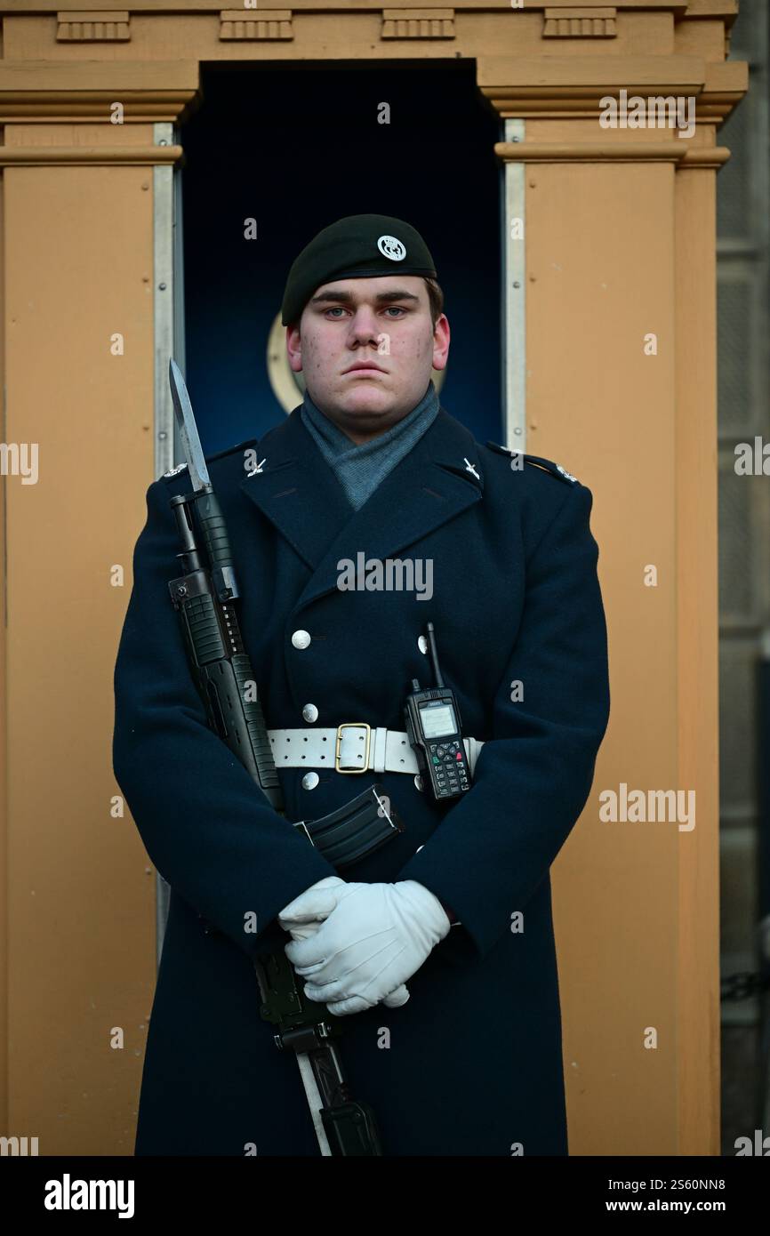 Stockholm, Uppland, Sweden. December 31 2024. Royal Guard Stock Photo ...