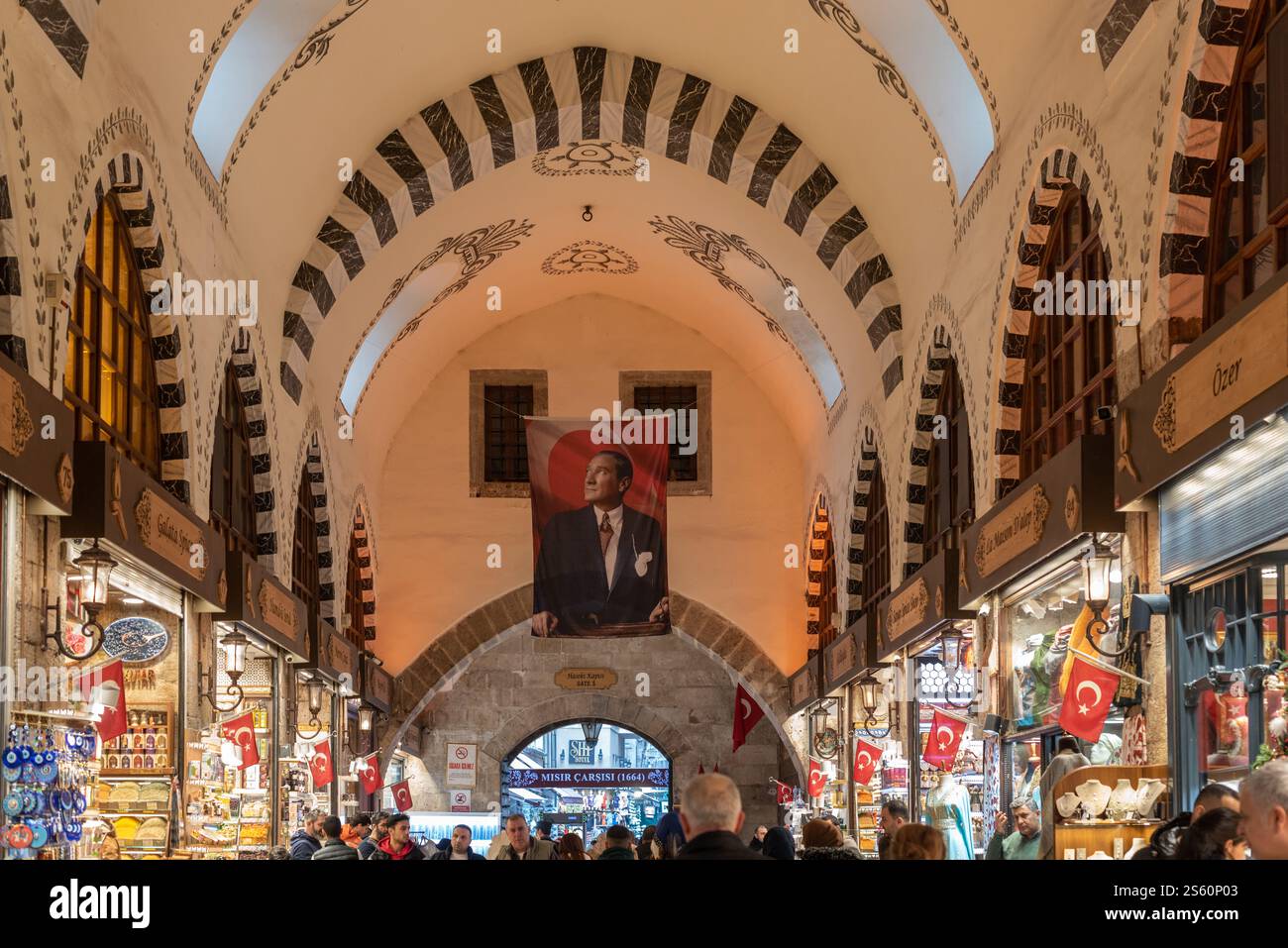 Portrait of Mustafa Kemal Ataturk displayed inside the Istanbul Spice ...