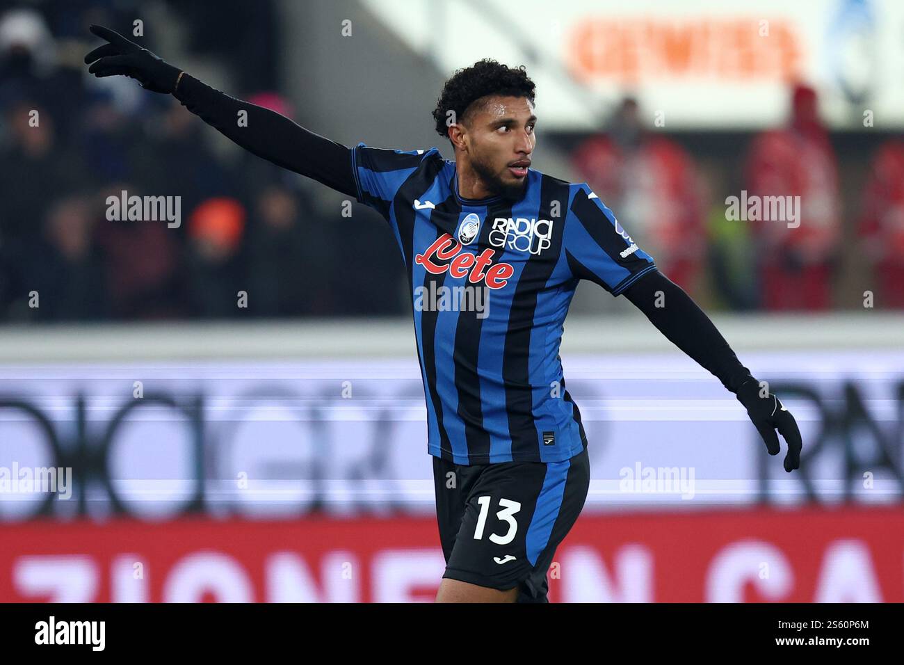 Bergamo, Italy. 14th Jan, 2025. Ederson Jose of Atalanta Bc gestures ...