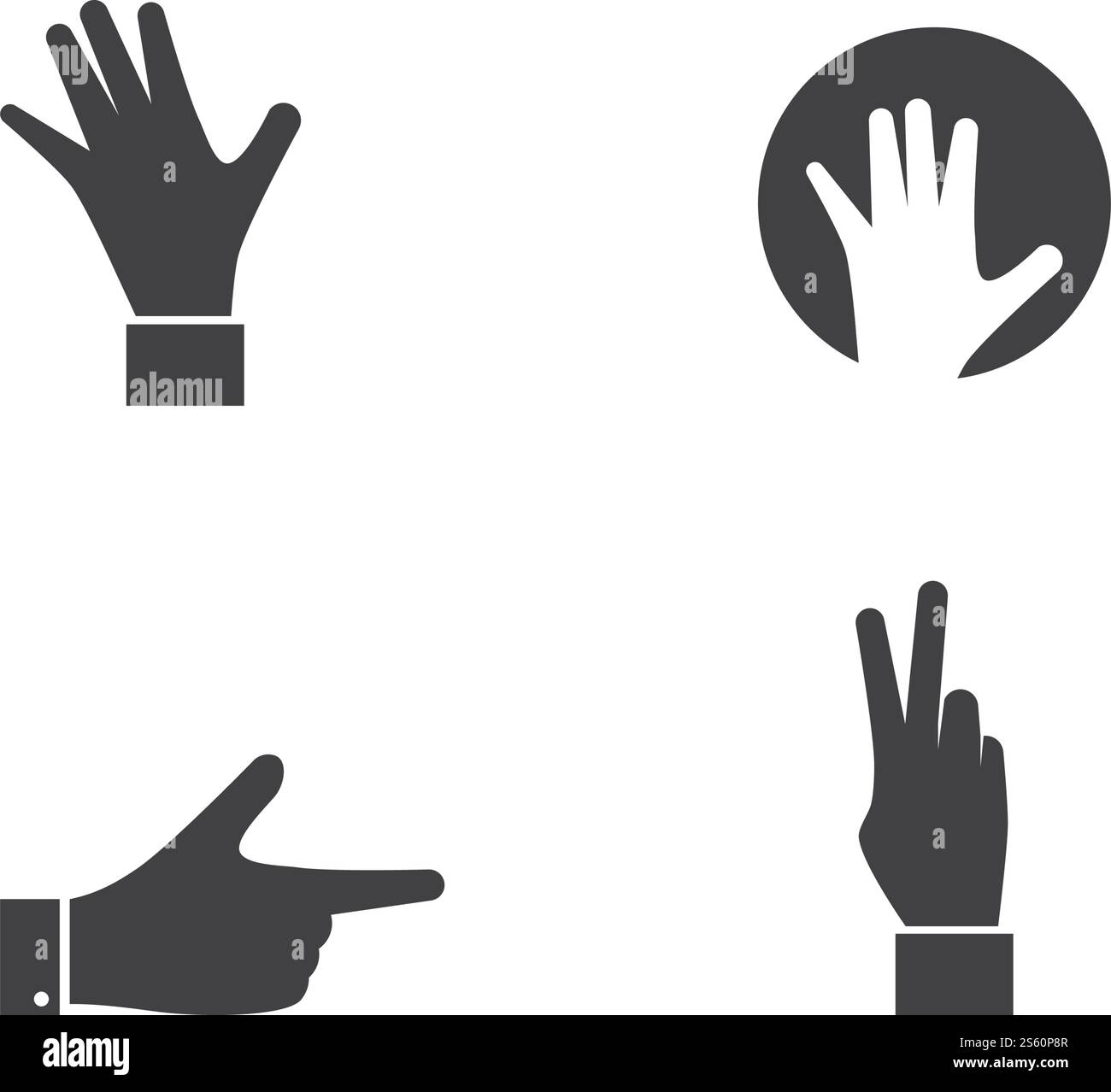 Gesture sign set Black and White Stock Photos & Images - Alamy