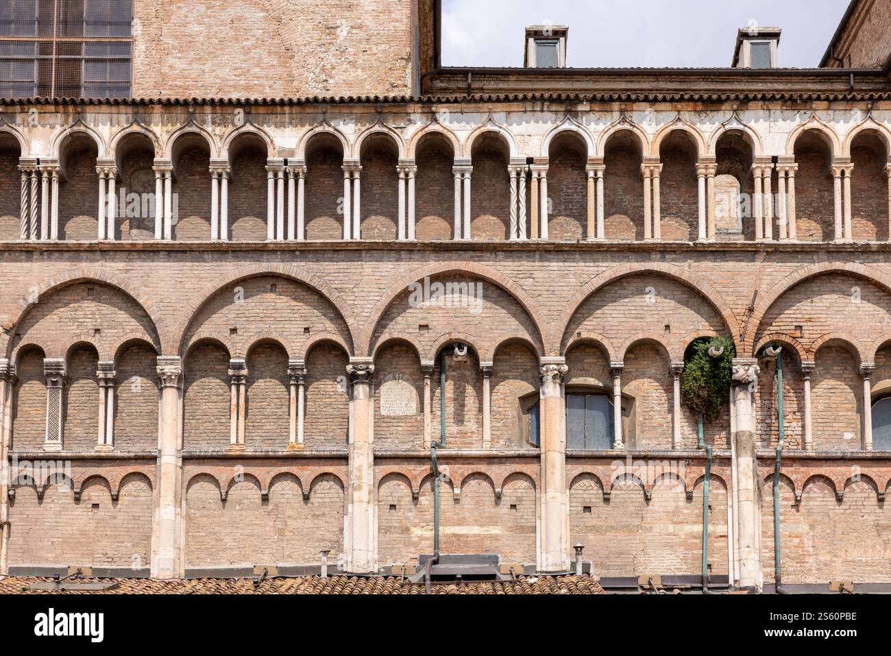 The side wall of Ferrara cathedral, Basilica Cattedrale di San Giorgio ...