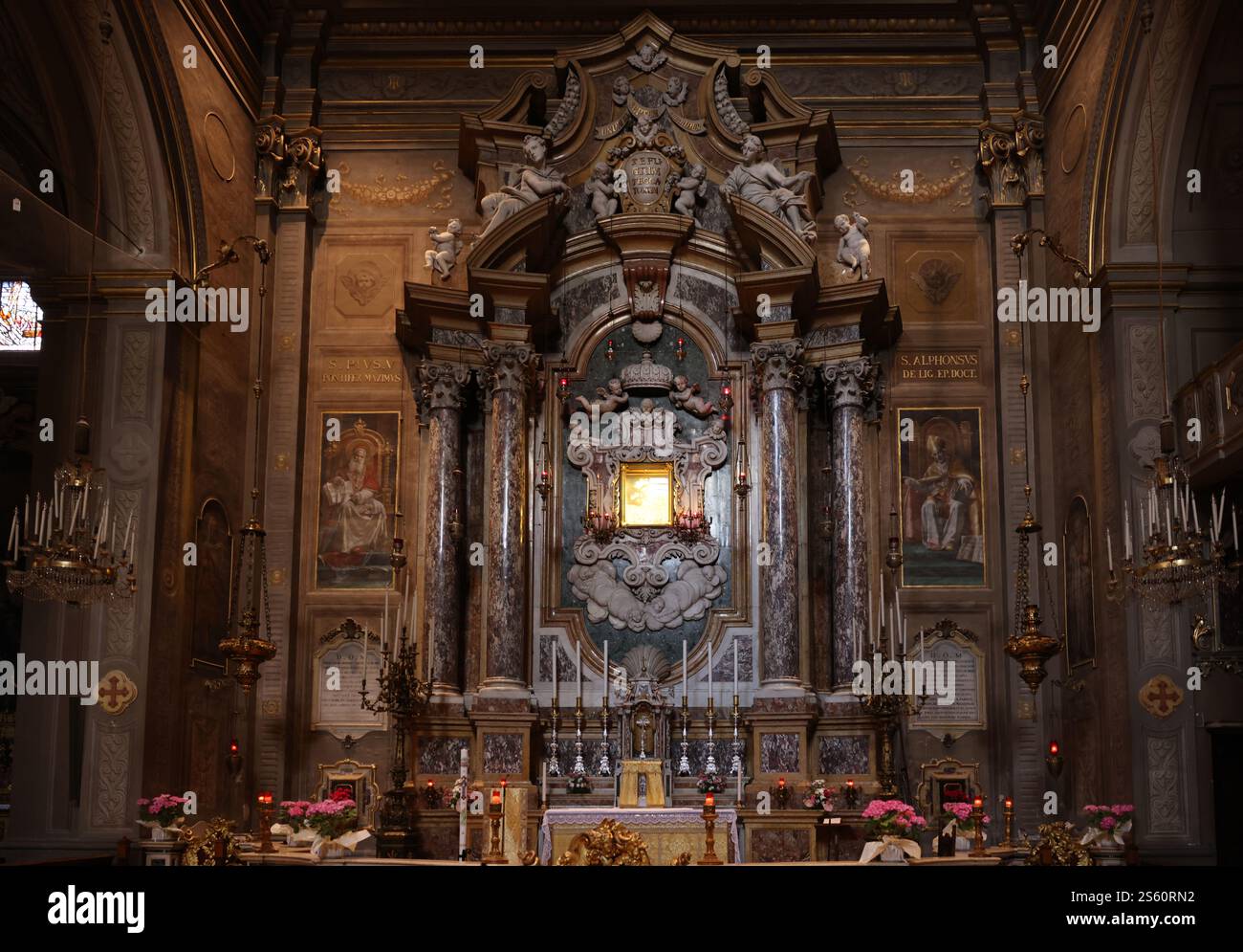 Ferrara, Italy - May 8, 2024: Chapel in the side nave of Ferrara ...