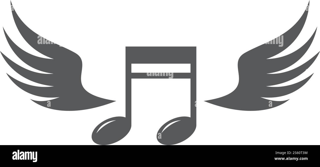 Music note wing logo vector design Stock Vector Image & Art - Alamy