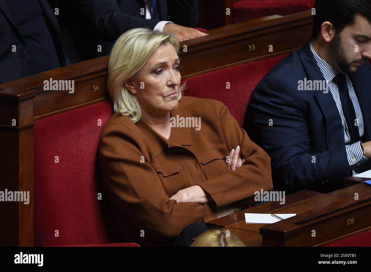 President of Rassemblement National parliamentary group Marine Le Pen ...
