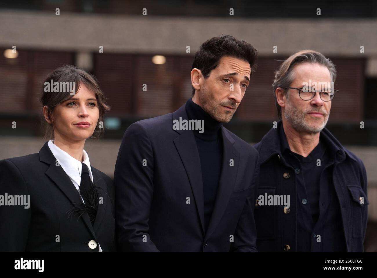 (left to right) Felicity Jones, Adrien Brody and Guy Pearce attending ...