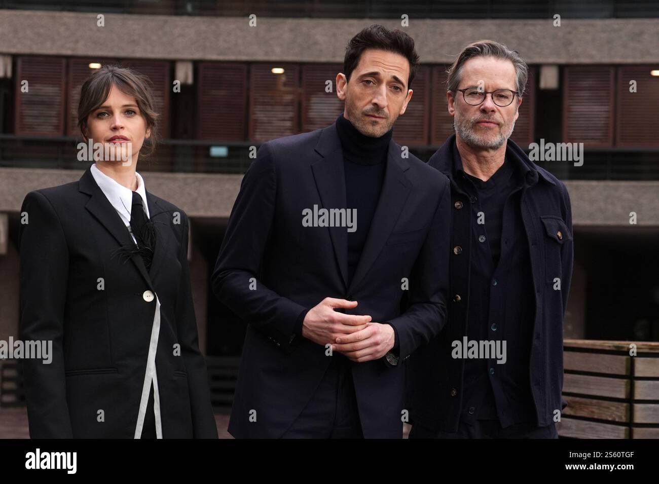 (left to right) Felicity Jones, Adrien Brody and Guy Pearce attending ...