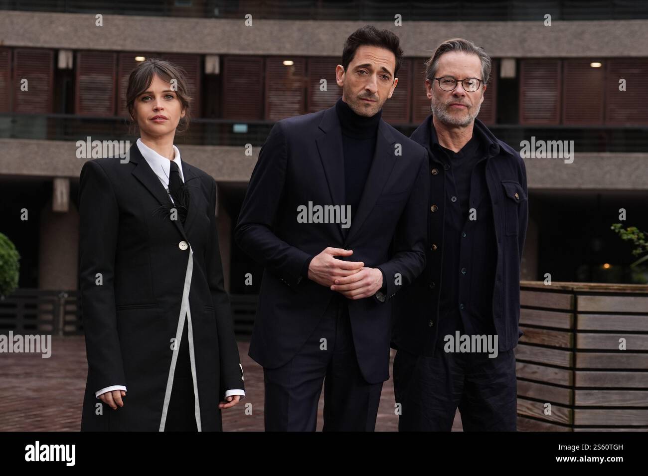 (left to right) Felicity Jones, Adrien Brody and Guy Pearce attending ...