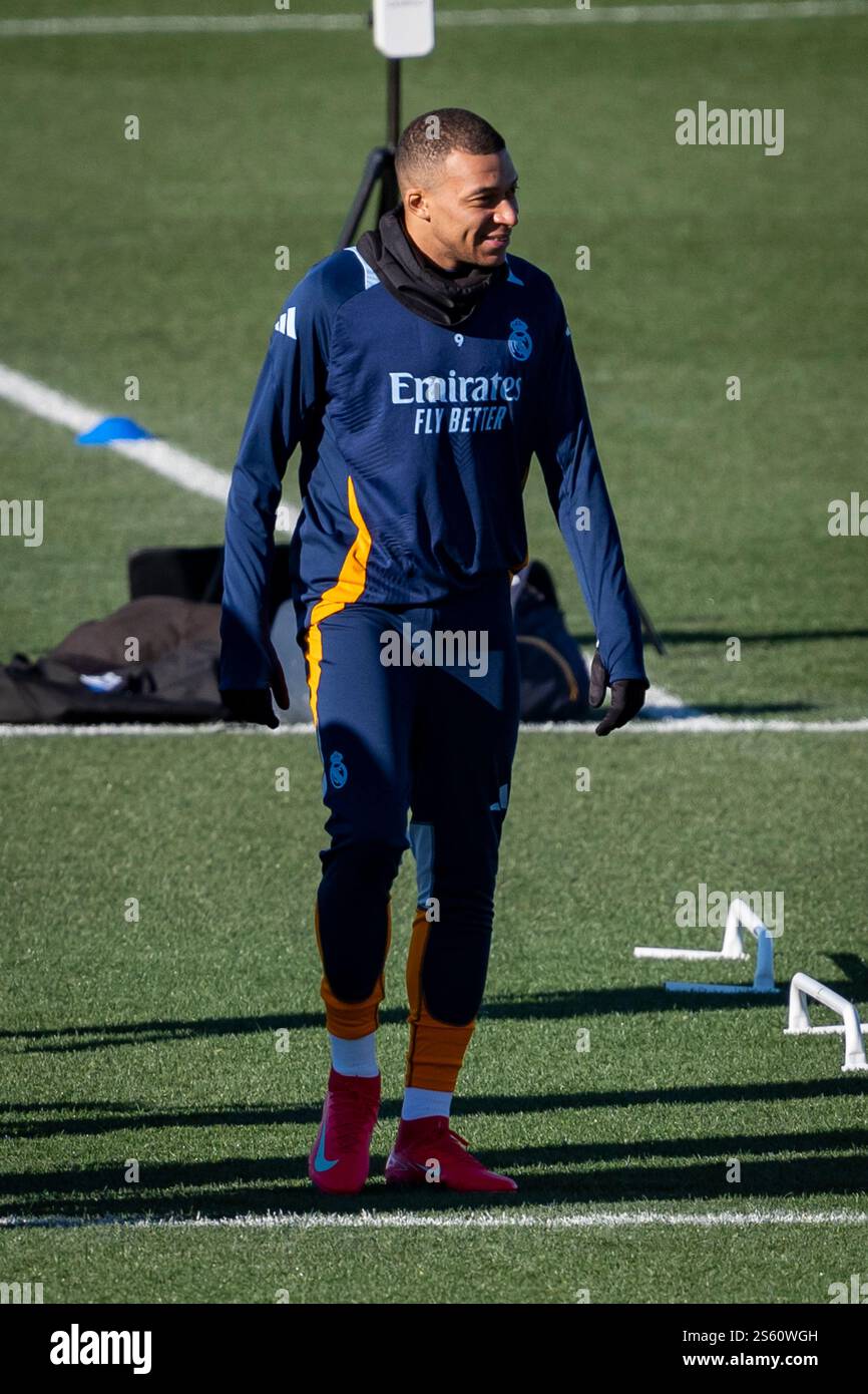Valdebebas, Madrid, Spain. 15th Jan, 2025. Kylian Mbappe of Real Madrid ...