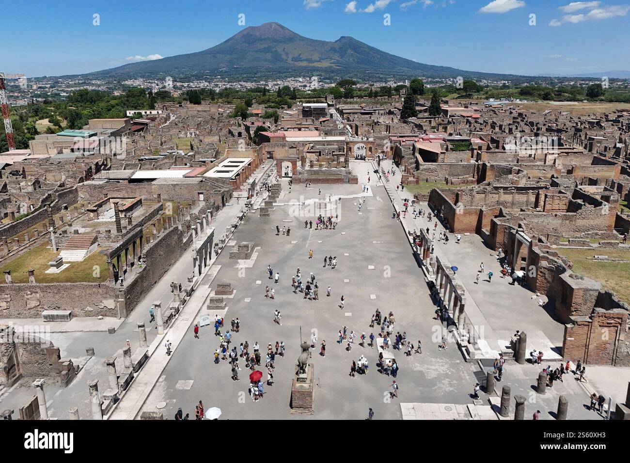 aerial view of Historic World Heritage Site of Pompeii Italy Stock ...