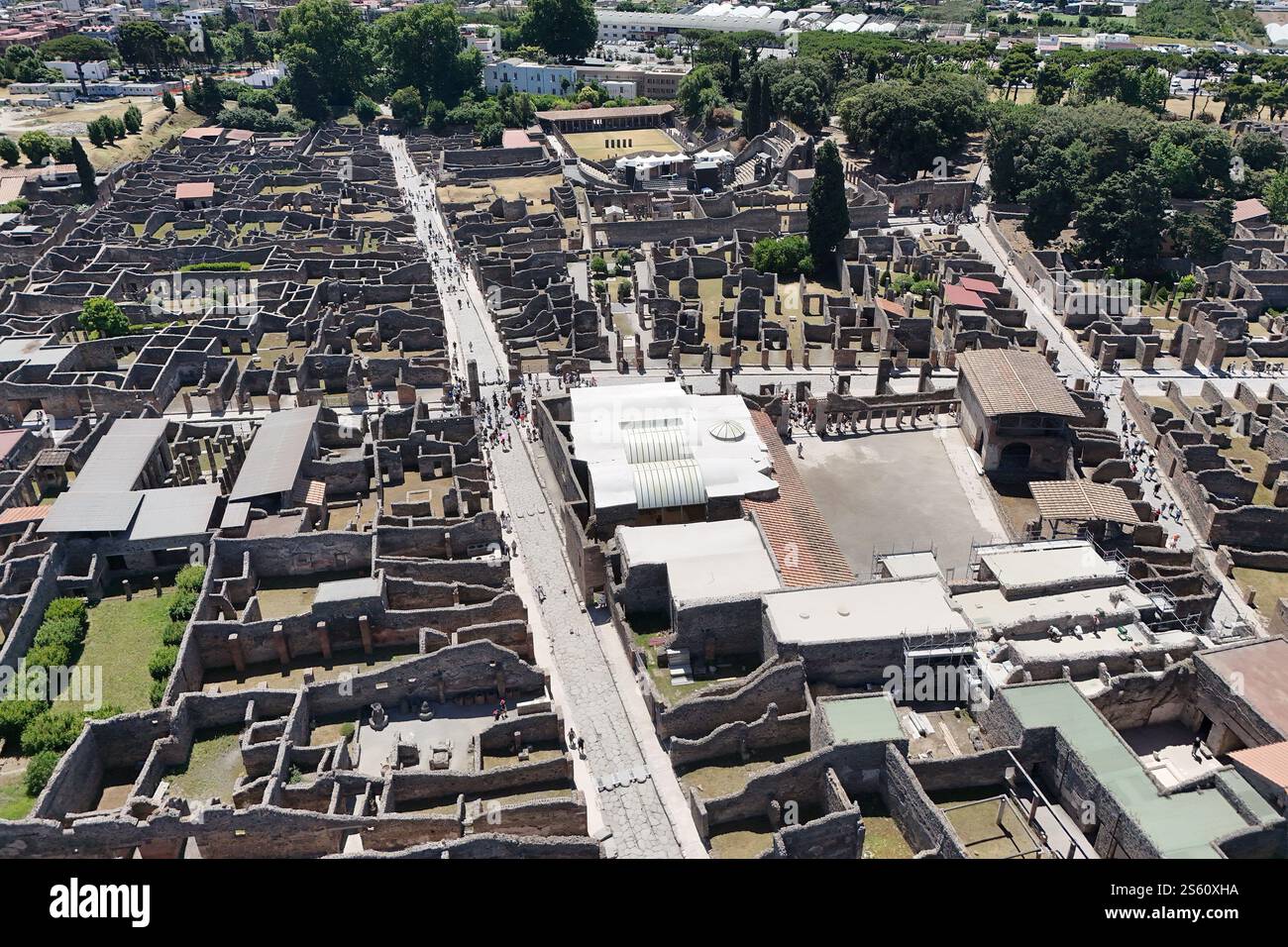 aerial view of the streets and houses in the Historic World Heritage ...