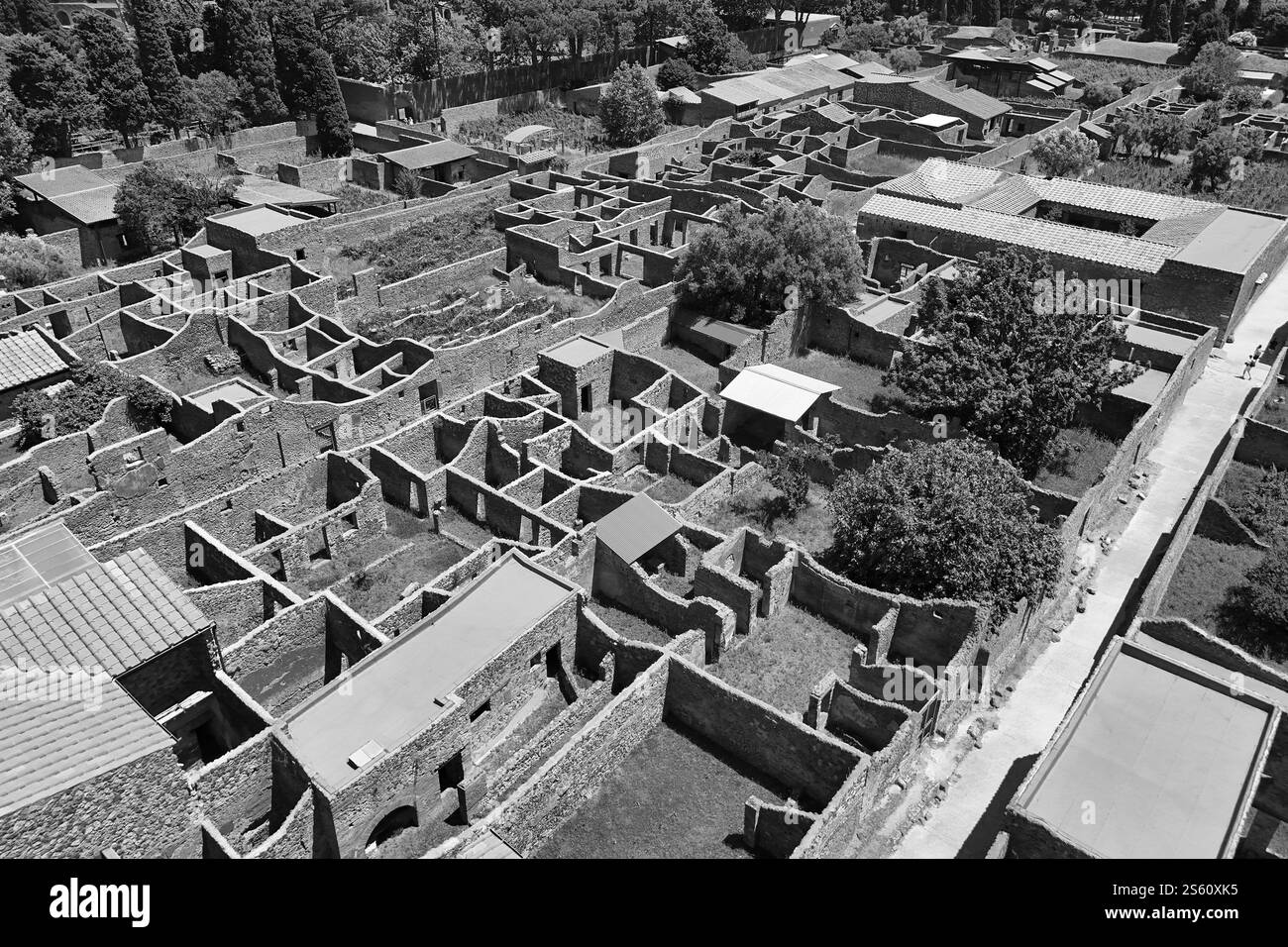 aerial view of the streets and houses in the Historic World Heritage ...