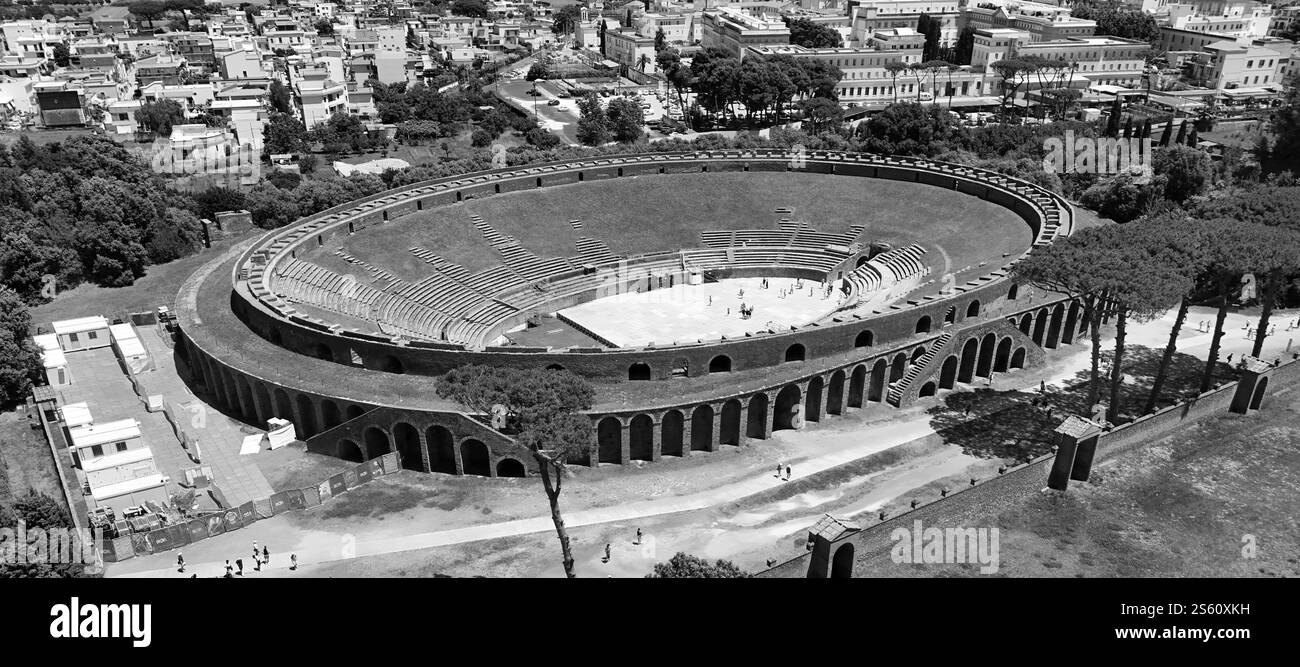 aerial view of the Amphitheatre of Pompeii, Historic World Heritage ...