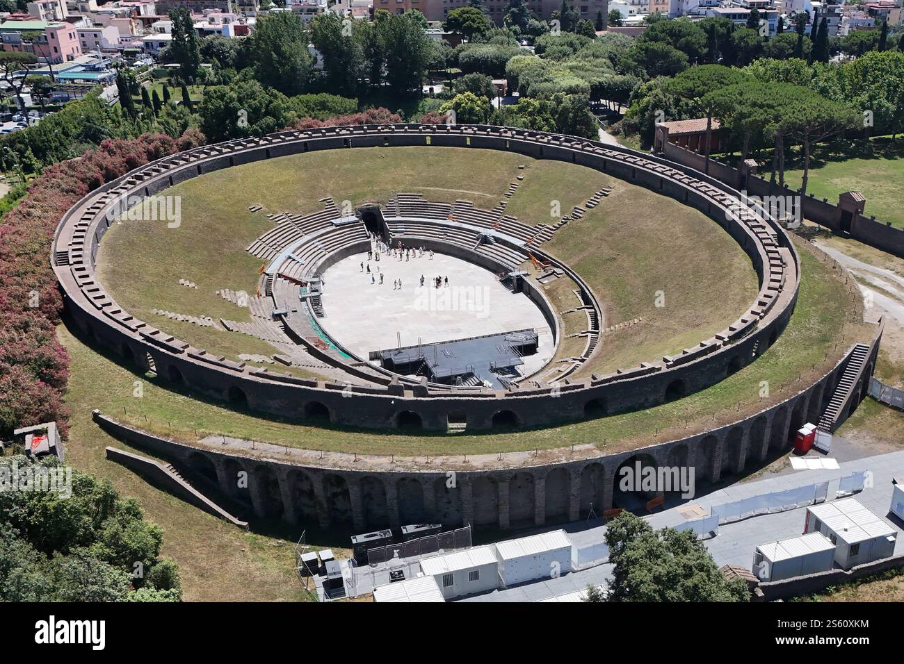 aerial view of the Amphitheatre of Pompeii, Historic World Heritage ...