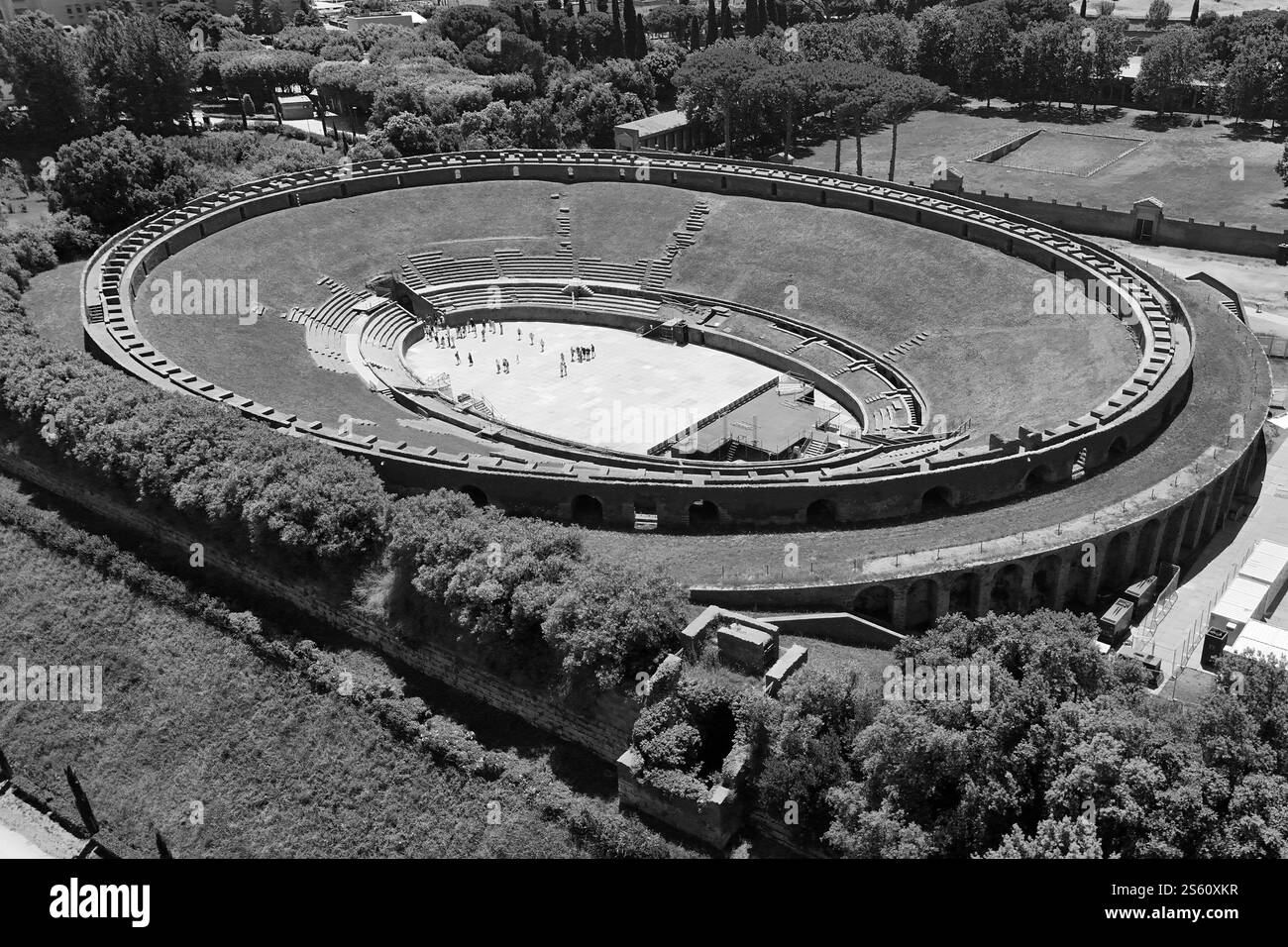 aerial view of the Amphitheatre of Pompeii, Historic World Heritage ...