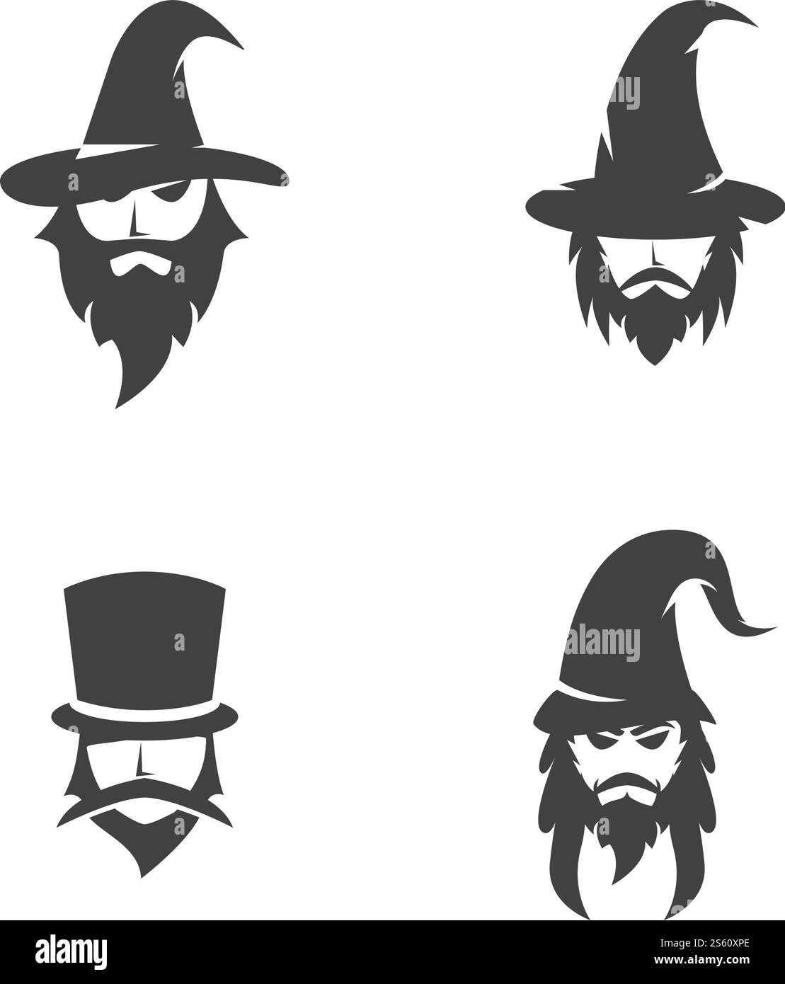 Black Wizard character logo vector Stock Vector Image & Art - Alamy