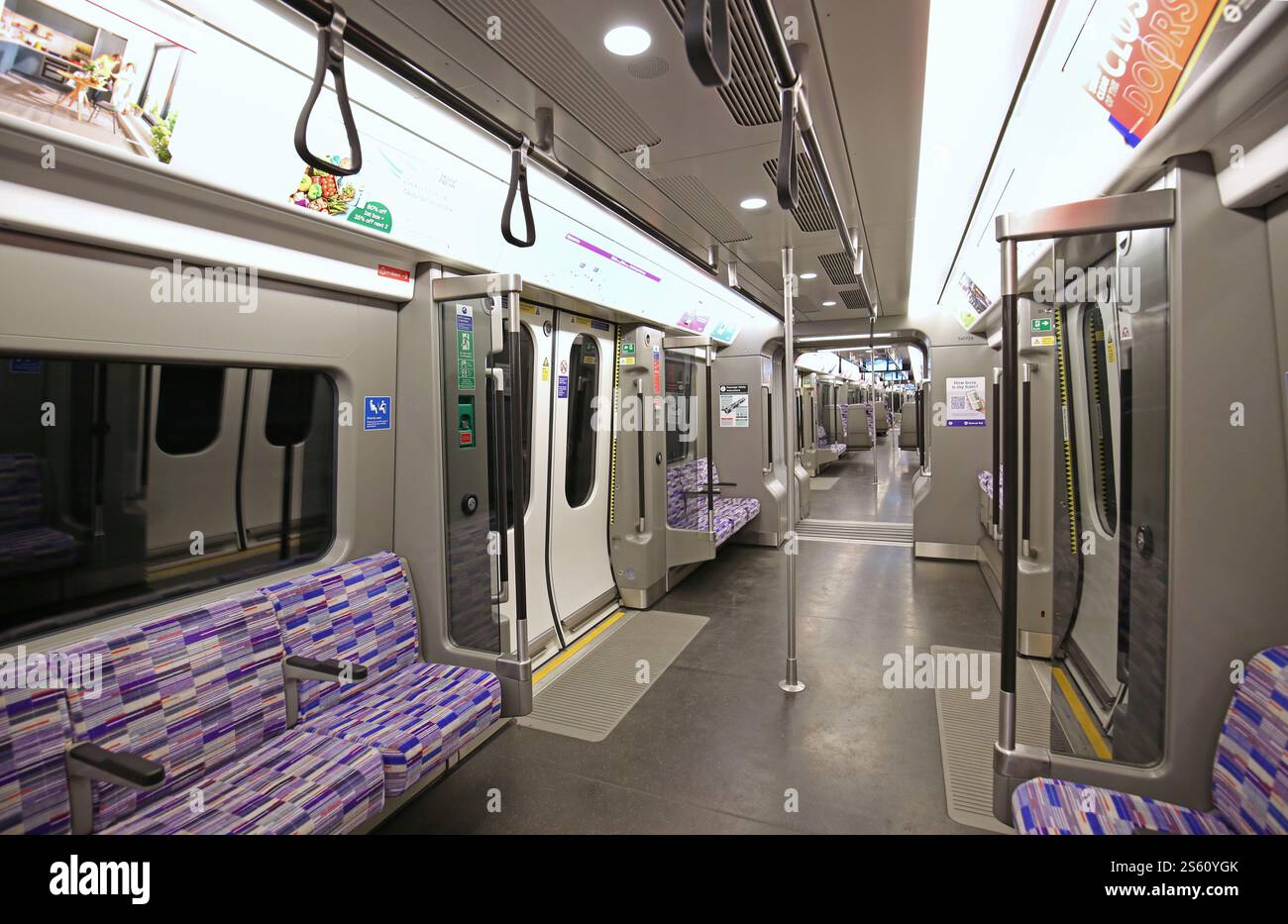 Interior of a new Elizabeth Line train, London, UK Stock Photo - Alamy